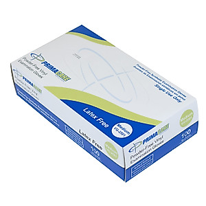 PrimaCare Medical Supplies VG-2502 Case of 100 Large Size Medical Vinyl Examination Gloves Disposable, Latex and Powder Free Gloves