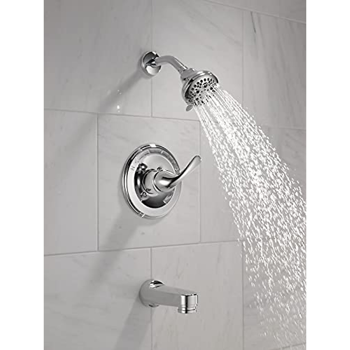 Delta Faucet Classic Bathtub Faucet Set, Shower Faucet Set, Delta Shower Trim Kit, Tub and Shower Faucet Combo, Chrome T13420-PD (Valve Not Included)