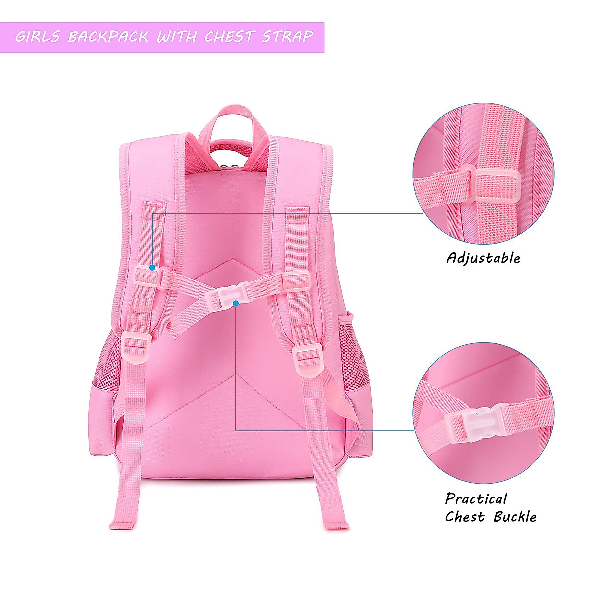 Girls Backpacks, Unicorn Backpack and Lunch Box for Girls, Kids Unicorn School Bookbag Set with Lunch Box and Pencil Case