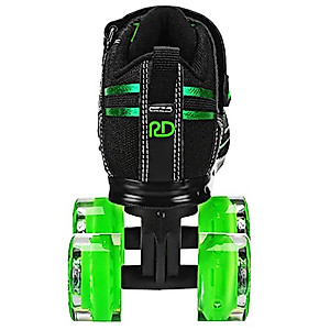 Roller Derby Blazer Boy's Lighted Wheel Roller Skate Black/Green Size 1