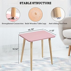 FORAOFUR Side Table Set of 2, Modern Side Table Accent Tables for Small Spaces, Wooden Home Decor, Easy Assembly