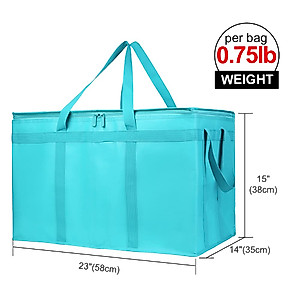 Bodaon Insulated Food Delivery Bag, XXX-Large Insulated Pizza Delivery Bags, Teal, 1-Pack