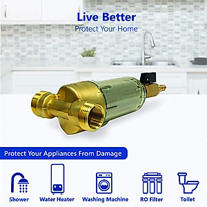 Express Water Whole House Sediment Water Filter – Spin Down Home Water Filtration System – 50 Micron Reusable Sediment Filter Cartridge – 1” and 3/4" Compatible with Filter, Mounting Bracket, Adapters