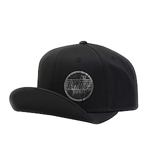 The Vintage Year Flat to Full Flip Brim Cotton Twill Bendable Visor Adjustable Snapback Caps (Black)