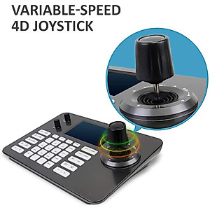 SMTAV PTZ Controller 5 Inch LCD Screen Decoding H.264 and H.265 Network Support POE Support ON VIF 4D Joystick Decoding Keyboard (Video IP Controller)