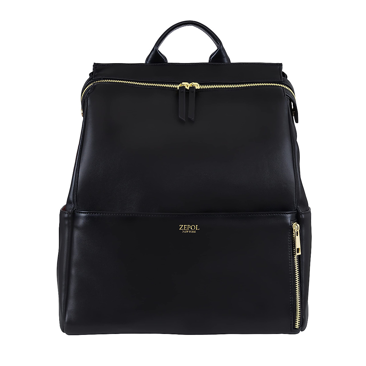 ZEPOL NEW YORK Leather Diaper Bag Backpack with Changing Pad, Stroller Straps (Leia Bag)