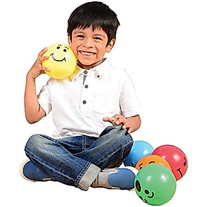Constructive Playthings Express Your Feelings Soft Vinyl Balls, Therapy Toys for All Ages, Alternative to Feelings Chart, Vinyl Balls, Indoor Use Only, Set of 6