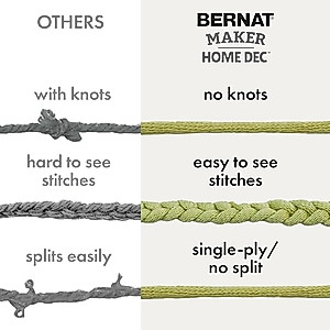 Bernat Maker Home Dec Aqua Yarn - 2 Pack of 250g/8.8oz – 72% Cotton, 28% Nylon - #5 Bulky - 317 Yards – Easy Yarn for Knitting, Crocheting, Crafts & Amigurumi
