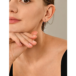 YL Dangle Drop Earrings Sterling Silver Infinity Leverback Earrings Cubic Zirconia Twisted Jewelry