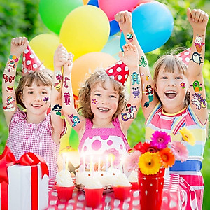 123 Styles Temporary Tattoos for Kids Girls,Fake Butterfly Dinosaur Tattoo Stickers for Kids,Birthday Party Supplies Favors for Kids Glow Makeup in the Dark