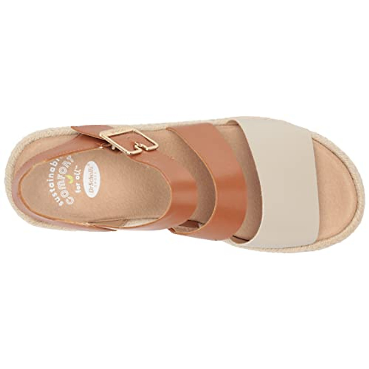 Dr. Scholl's Shoes Women's Once Twice Espadrille Wedge Sandal, Honey Brown, 8