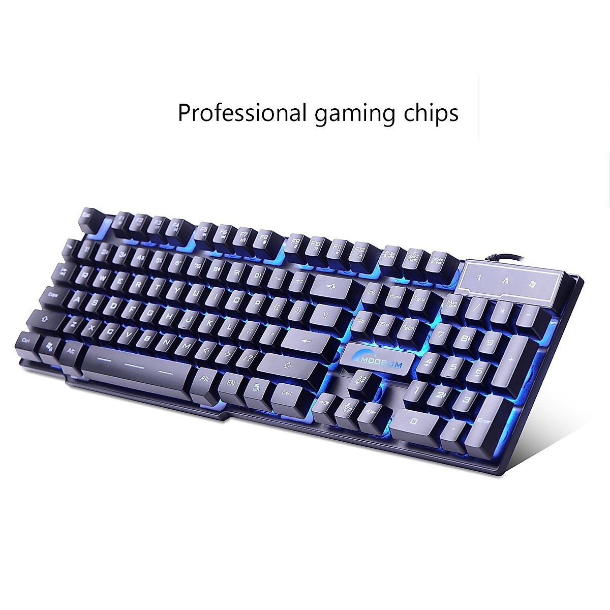 Moobom DB-A8 Mechanical Feel Gaming Keyboard, LED Three Color Backlit USB Wired Game Keyboard