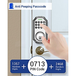 BULIST Smart Lock with Voice Prompts - Electronic Keypad Deadbolt Lock - Keyless Entry Door Lock with Auto Lock & Disable, 1S Locking for Home, Easy to Install and Program (Satin Nickel)