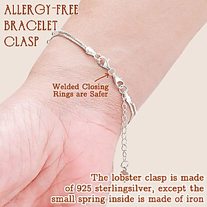 OHINGLT Double Lobster Clasp 925 Sterling Silver Necklace Clasp Classic Double End Design Necklace Clasps and Closures,Necklace Extender Suitable for Jewelry Chain