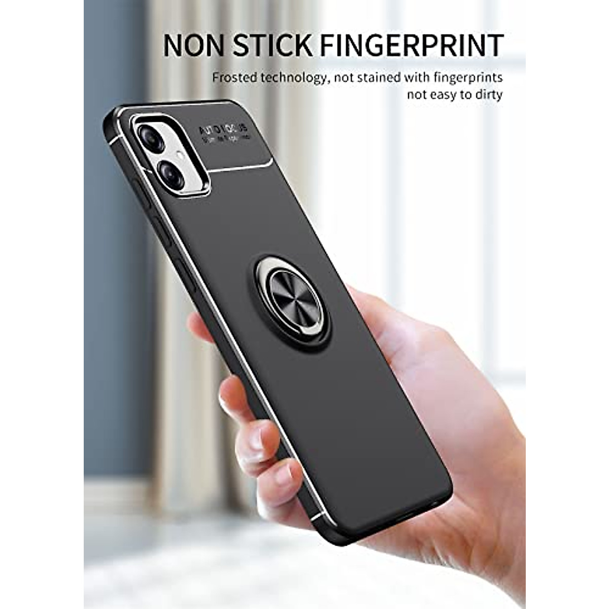 Asuwish Phone Case for Samsung Galaxy A04 with Tempered Glass Screen Protector Cover and Cell Accessories Kickstand Stand Magnetic Ring Holder Protective Soft TPU Silicone Ao4 A 04 4G Women Men Black