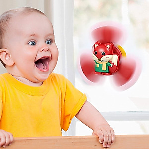 KLQQLK Suction Cup Spinning Top Toy，Suction Cup Toy，Safe Interesting Table Sucker Gameplay Early Learner Spinning topToys can be sucking glass, walls, seats, bathtubs, etc(Pack of 3)