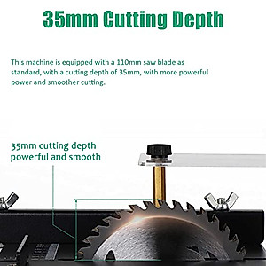 Mini Table Saw,Multifunctional Mini Tablesaw w/Sliding Ruler to Adjust Speed Tablesaw Saw Portable Table Saw Electric Bench Saw Cutter Power Saws for Crafts DIY Handmade Wooden Model Craft