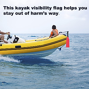 YUNNLEZT Kayak Red Flag Travel Warning Flag with Webbing Fit for Kayaks Canoes Trucks Accessories on The Water