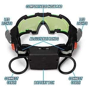 Uten Night vision Goggles for Kids, Adjustable Elastic Band Glasses with LED Light Beams, Spy Gear with Flip-Out Lights Green Lens, Spy Role Play, Birthday Gifts and Christmas Gifts for Kids.