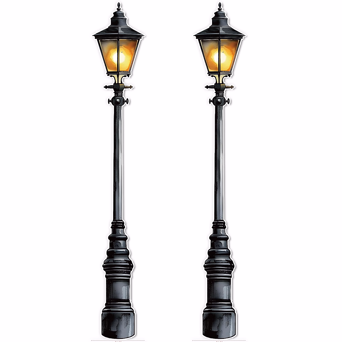 Honoson 2 Pcs 6' Tall Christmas Lamp Post Cardboard Cutouts Large Lamppost Photo Props Street Light Wall Decorations for Christmas Village Fairy Garden Dollhouse Wall Backdrop Indoor Party Supplies