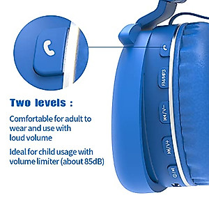 YLFASHION Kids Bluetooth Headphones with Microphone, Cartoon Monsters Wireless Over-Ear Headphones for Boys Girls, Foldable Stereo Headset for Children, School, iPad, Tablet (Steven)