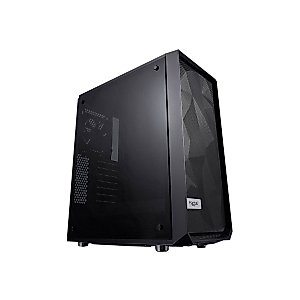 Fractal Design Meshify C - Compact Computer Case - High Performance Airflow/Cooling - 2X Fans Included - PSU Shroud - Modular Interior - Water-Cooling Ready - USB3.0 - Tempered Glass - Blackout