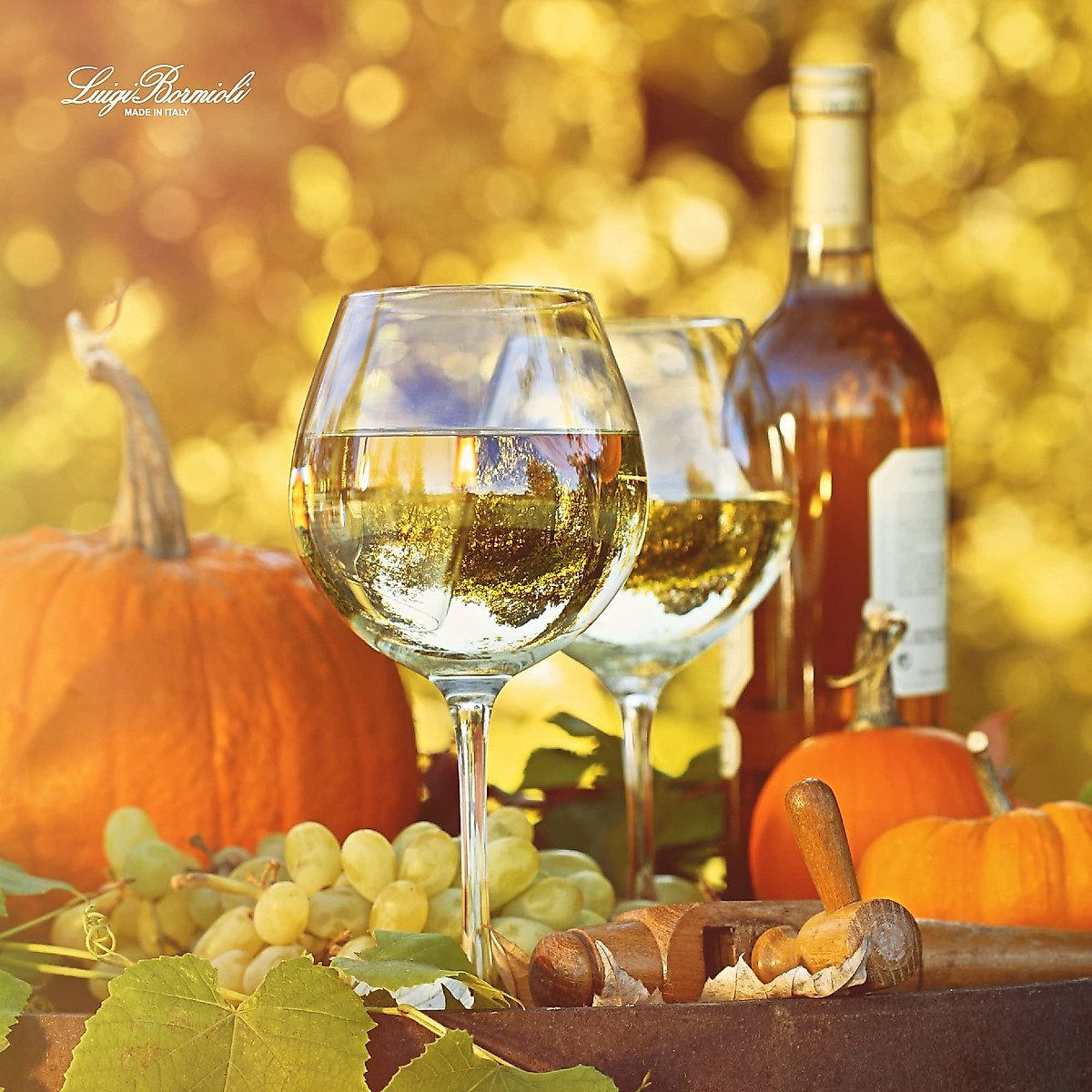 Luigi Bormioli Crescendo 22.25 Ounce, Bourgogne Wine Glasses, Set Of 4, Crystal SON-hyx Glass, Made In Italy.