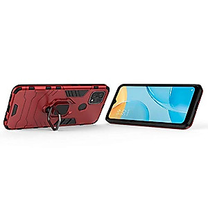 QiongNi Case for Oppo A15 Case Cover,Magnetic Car Mount Bracket Shell Case for Oppo A15 CPH2185 Case Red