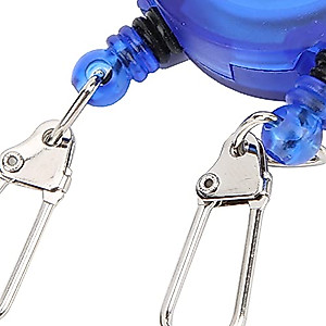 SALUTUY Retractable Steel Wire Retractor, Fly Fishing Double Retractor 48cm Fly Fishing Tools Portable Independent Fixation for Camping for Fishing