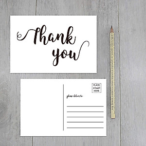 Antgiftshop 50 Thank You Postcards-Blank Thank You Note Card for Wedding, Bridesmaid, Bridal or Baby Shower, Teachers, Business a Great Way just to say Thanks! 4 x 6 inch