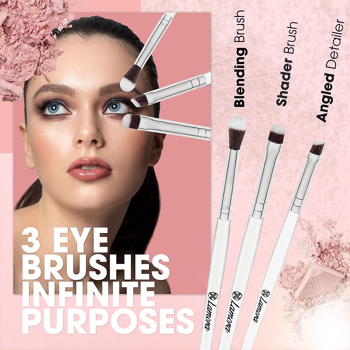 Foundation Blush Powder Brush Set - Eyeshadow Kabuki Brushes, 6 Piece Essential Makeup Brush Kit - Top Choice Premium Quality Synthetic Bristles