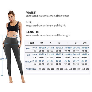 PHISOCKAT 2 Pack High Waist Yoga Pants Women with Pockets, Tummy Control Leggings for women, Workout 4 Way Stretch Leggings