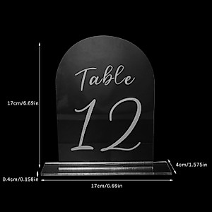 5x7inch Frosted Arch Table Numbers with Stands,Wedding Table Numbers Perfect for Centerpiece, Reception, Decoration, Party, Anniversary, Event (1-20)