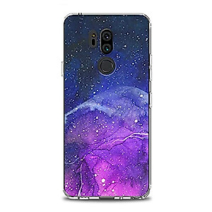 Lex Altern TPU Case Compatible with LG G8 Stylo 6 5 K62 K11 G7 ThinQ G6 K42 V35 V50 Blue Space Lights Smooth Clear Colorful Cover Slim fit Man Lightweight Design Awesome Galaxy Purple Print Soft Girl