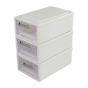 Easymanie 6 Quart Plastic Storage Drawers, Stackable Desktop Organizer, 3 Packs
