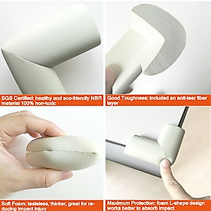 [8 Pack] Child Safety Corner Protectors, Canwn Soft Foam Baby Proofing Corner Guards Right Angle No Smell Table Corner Protectors for Baby and Kids(White)