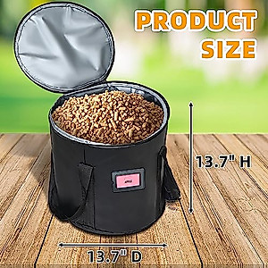 Upgraded 2PCS 20LBS Pellet Grills Stay Dry Pellet Bin - Wood Pellet Storage Bag Container - Smoker Pellet Dispenser - Anti-Shock Foam Layer Reduces Wood Pellets/Charcoal Chipping