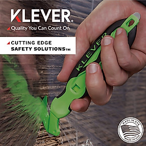 Klever XChange Box Cutter, Klever Kutter Package Opener Wide Cut Head, Ergonomic Soft Touch Handle Utility Knife, Cuts Thicker Substrates, Boxes, Film, Tape and More, Red, 10 Pack (KCJ-XC-30R)