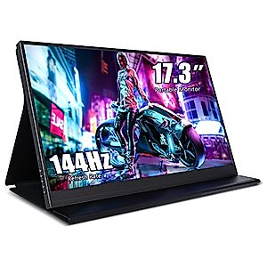 ZSCMALLS Portable Monitor 17.3 Inch 144Hz 1080P FHD Gaming Monitor USB-C HDMI Computer Display HDR IPS Laptop Screen Extender with Smart Cover/Speakers for Laptop PC Mac Phone PS3 4/5 Xbox Switch