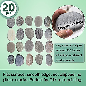 YEAHOME 20PCS Rocks for Painting, 2-3in Natural River Rocks Smooth Unpolished Kindness Stones Kit, Flat Rock for Painting Art & DIY Crafting, School Events, 4th of July Decor, Gift for Kids & Adults