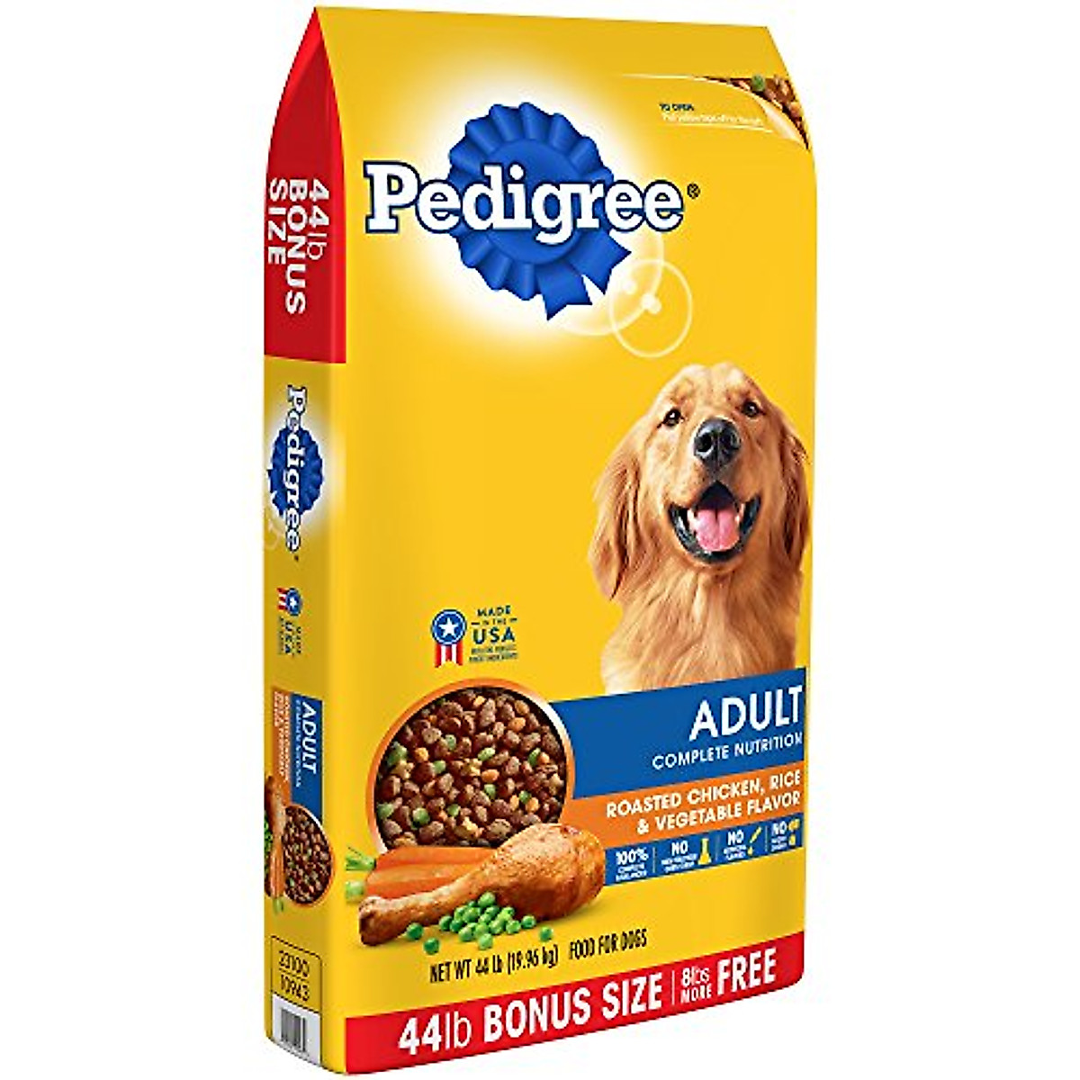 Pedigree Adult Roasted Chicken, Rice & Vegetable Flavor Dry Dog Food 44 Pounds