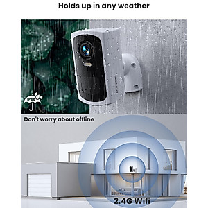 MUBVIEW Security Cameras Outdoor Wireless, 2K Smart Battery Camera 2.4Ghz WiFi, Cameras for Home Security with Spotlight&Siren Alarm, 2-Way Audio, Color Night Vision, Motion Detection, Cloud Storage