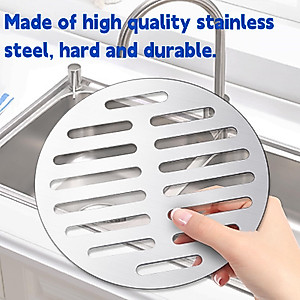 Vonty Stainless Steel Round Floor Drain Cover 6 Inch 14 Holes Silver Tone