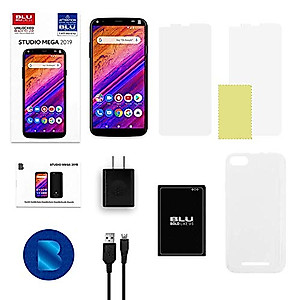 BLU Studio Mega 2019-6.0" Display Smartphone, 32GB+2GB Ram- International Unlocked- Black