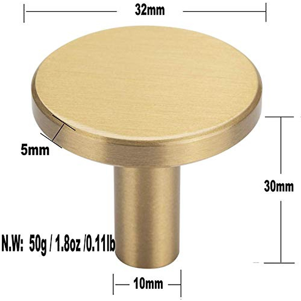 IVAILEX 4 Pack Wall Hooks for Hanging Gold Hooks Solid Brass Decorative Towel Hooks Coat Hooks Wall Mounted Key Hooks for Wall (Round.)