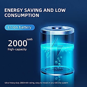 Xahpower DS Lite Battery, 2000mAh Rechargeable Lithium-ion Battery for Nintendo DS Lite with Tool Pack Kit
