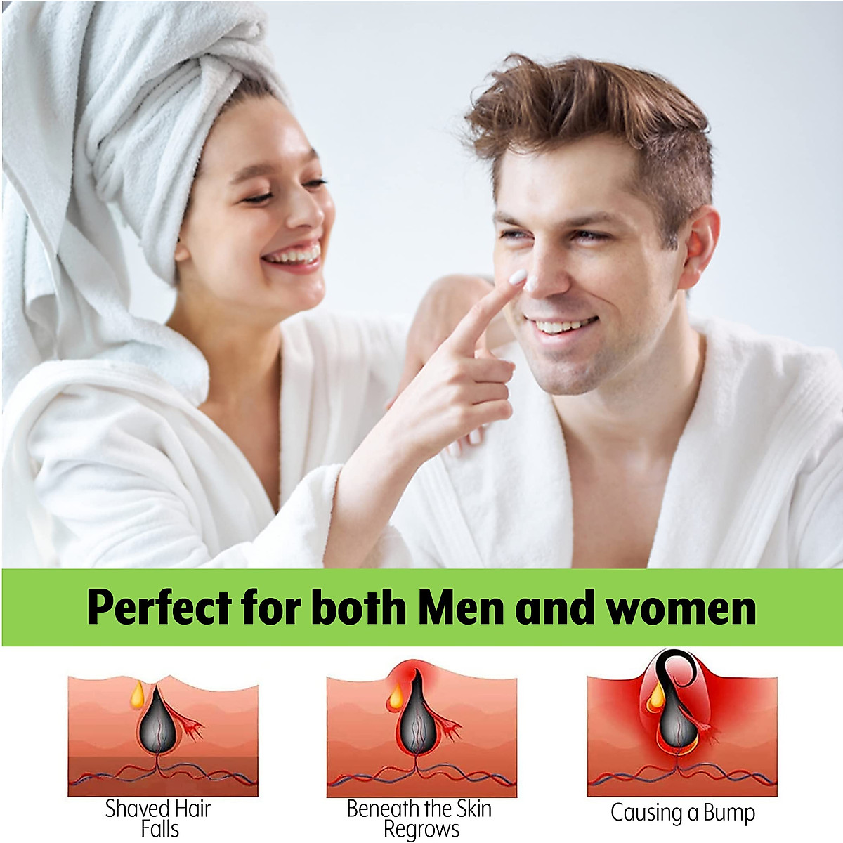 Princereigns Ingrown Hair Serum - Organic Razor Bump & Redness Solution for Men & Women, Ideal for Face, Bikini, Legs, Underarm, Prevents Future Ingrown Hairs, No Alcohol or Oils - 2 Fl. Oz