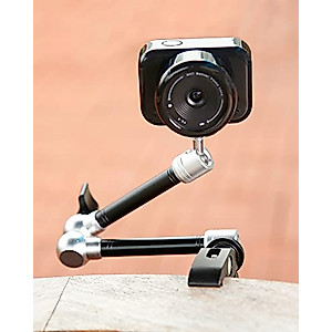 11" Camera Clamp Magic Arm Crab-Shaped Monitor Clamp with 1/4", 3/8" Threaded Holes Compatible with ATLI Gopro DSLR Camera LED Light Stabilizer