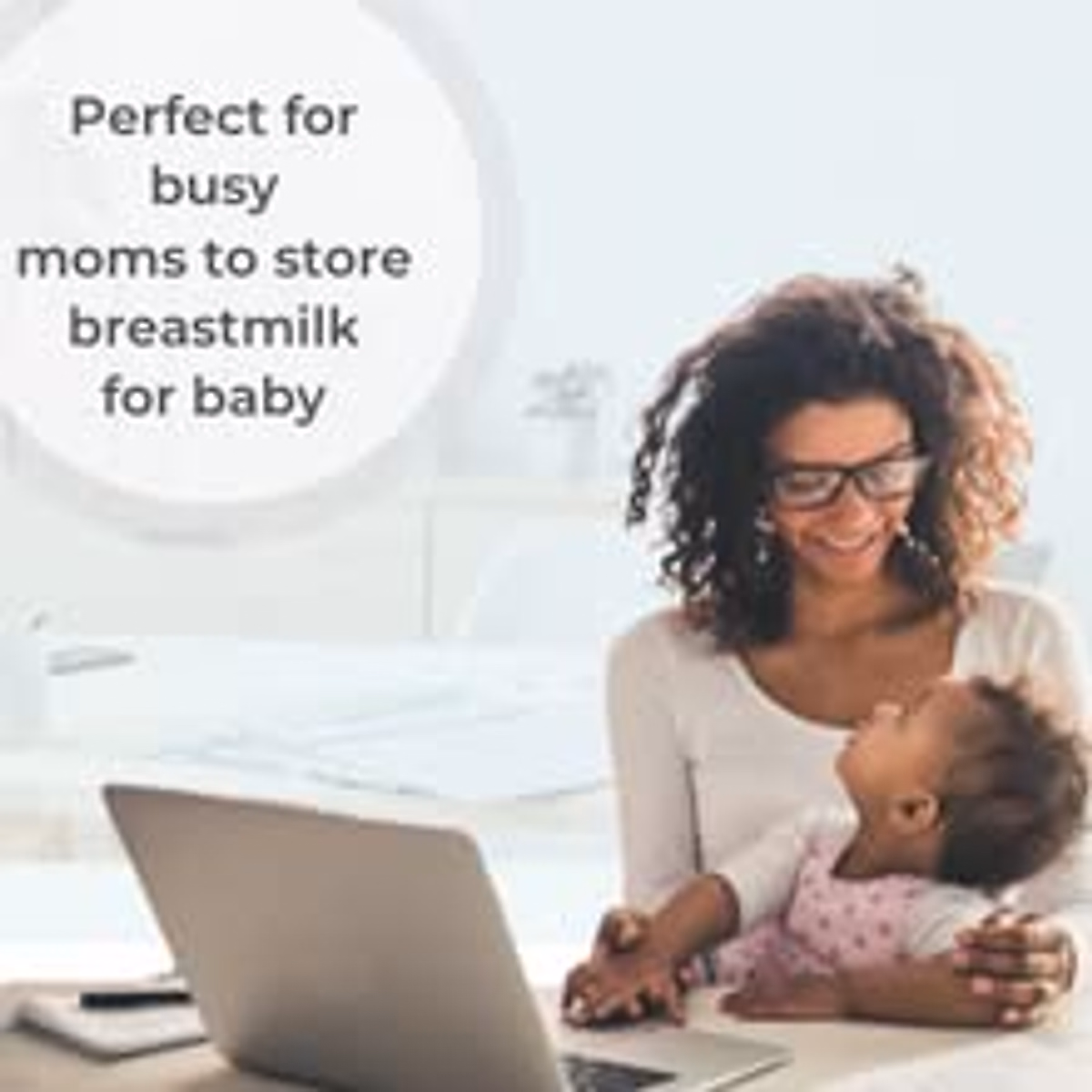 Zomee Breastmilk Baby Bottle Cooler Travel Bag - Insulated to Keep Milk Cold - Includes 2 Ice Packs and 4 Bottles - Perfect for Nursing Moms