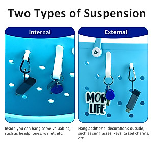 CONLI 14 Pack Bag Accessories Set Suitable for Bogg Bag, Insert Charm Keychains Compatible with Beach Bags, Decorative Bag Charms with Sturdy Clip for Rubber Beach Tote Bag